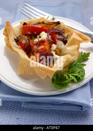 Canape with cheese feta and vegetables, close up Stock Photo - Alamy