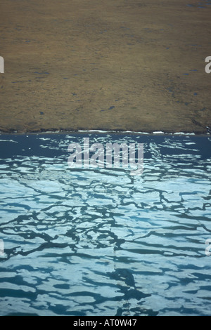 aerial image of spring break up along the Arctic coast 1002 coastal ...