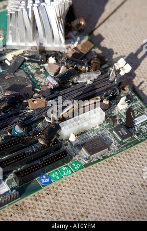 Broken circuit boards and components from the IT world Stock Photo - Alamy