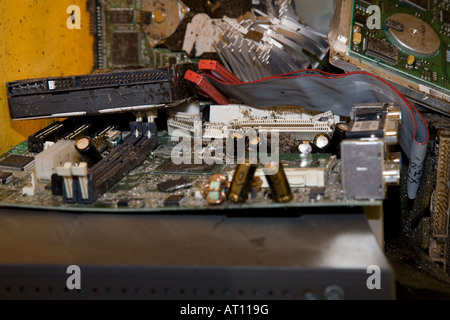 Broken circuit boards and components from the IT world Stock Photo - Alamy