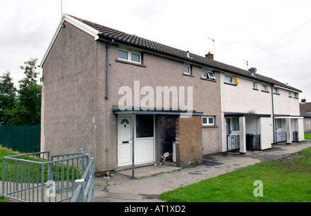 Typical housing on the Gurnos Estate Merthyr Tydfil Wales UK GB with ...