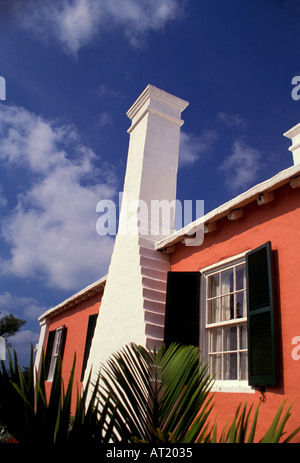 Bermuda Pink Building traditional bermudan architecture white roof ...