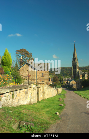 Edensor Church Tower, Edensor Village, Chatsworth Estate in the Peak ...
