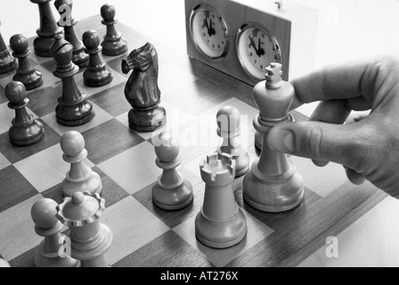chess match with clock Stock Photo - Alamy