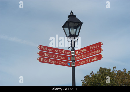 Street french indications signs Old Montreal Stock Photo - Alamy