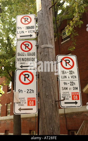 French language signs with street indications in Place Jacques Stock ...