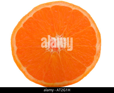 Half tangerine orange cut in half on a white background Stock Photo - Alamy