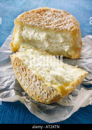 Cheese on Blue Background Stock Photo - Alamy