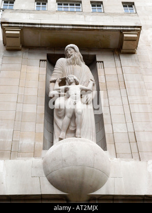 Eric Gill sculptures of Prospero and Ariel on the facade of BBC Stock ...