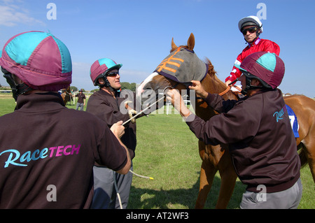 The starting stalls and stall handlers at Brighton races. Picture by ...