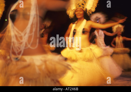Fire dancing Tiki Village Moorea French Polynesia Stock Photo - Alamy