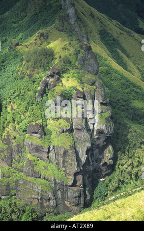 Hanavave range Fatu Hiva Marquesas Islands French Polynesia Stock Photo ...