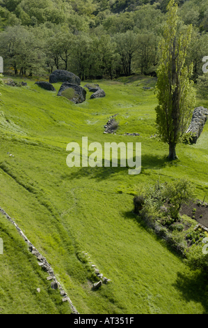 France Ardeche Mirabel Village Above A Grass Field And A Forest At ...