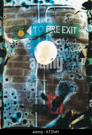 Broken Exit Sign Stock Photo - Alamy