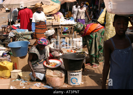 The Gambia Serekunda market women shopping for vegetables Stock Photo ...