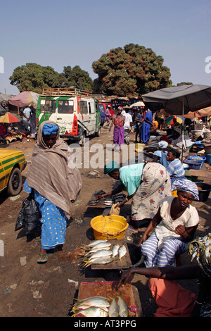 Serekunda market stalls Gambia West Africa Stock Photo - Alamy