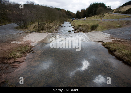 A ford river crossing at a road in the Piddlevalley in Dorset England ...