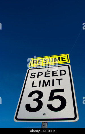 Speed limit thirty-five traffic safety sign on side of the road Stock ...