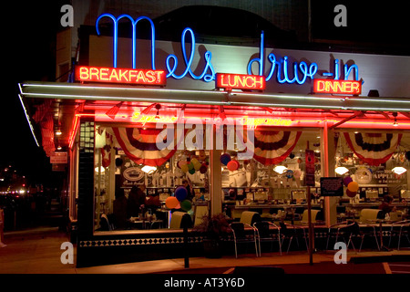 Mel's Diner, San Francisco, California. 1950's style restaurant with ...
