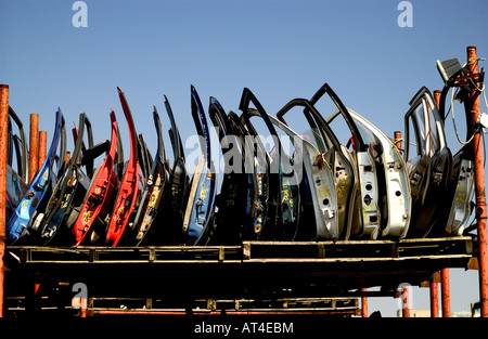 Old car doors in a scrapyard in Dun Laoghaire Co Dublin Stock Photo - Alamy