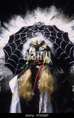Portrait of a tobas shaman / wizard dancer wearing a headdress, Ch ...
