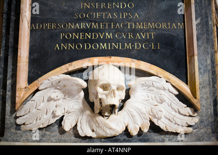 Winged skull sculpture, Santa Maria Sopra Minerva Basilica, Rome Stock ...