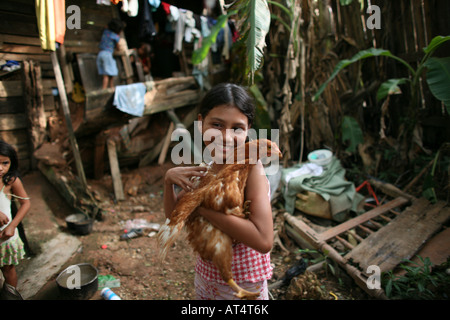 Portrait of a displaced girl in the slums of Colombia Stock Photo - Alamy