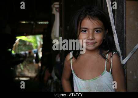 Portrait of a displaced girl in the slums of Colombia Stock Photo - Alamy