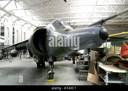 A Hawker Siddeley Harrier jump jet hovers during a flying display Stock ...