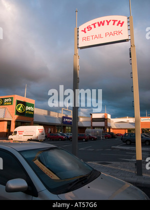 Out of town shops, Aberystwyth retail park, Wales Stock Photo - Alamy