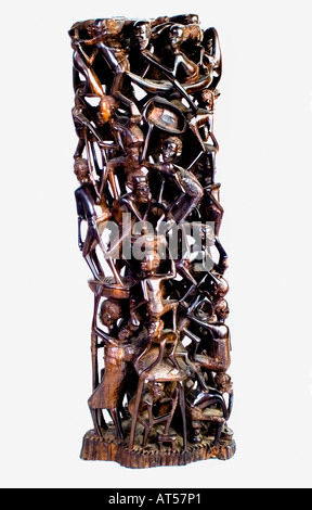 Makonde african woodcut southeast Tanzania and northern Mozambique ...