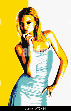 Frau in Denkerpose Stock Photo - Alamy