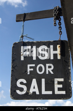 Fish for sale sign at fishing shed Southwold Suffolk UK Stock Photo - Alamy