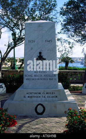Royal Malta Artillery war memorial, Valletta, Malta Stock Photo - Alamy