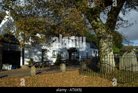 15th century Royal Oak Inn Meavy Dartmoor National Park Devon England ...