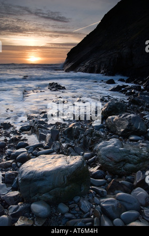 Duckpool Beach at Sunset Stock Photo - Alamy
