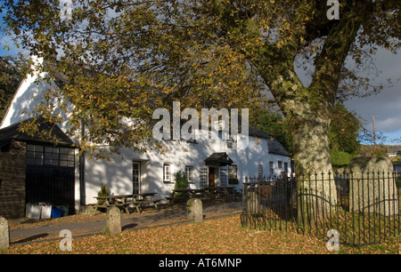 15th century Royal Oak Inn Meavy Dartmoor National Park Devon England ...