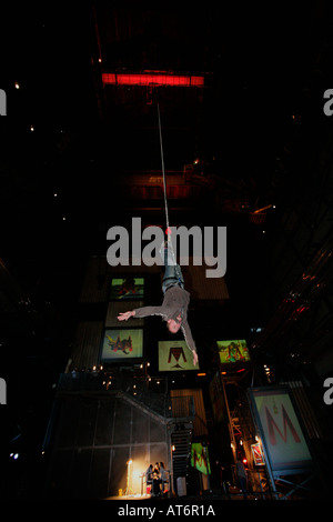INDOOR BUNGEE JUMPING AT MAGNA ROTHERHAMPTON Stock Photo - Alamy