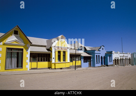 Colorful houses in Luderitz, german style town in Namibia Stock Photo ...