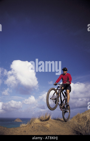 Hawaii, Oahu. Man Mountain Biking In Kuhuku Motor Cross Park Stock ...