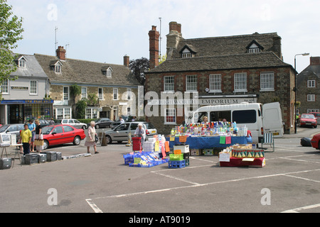 Highworth market place on a market day Stock Photo - Alamy