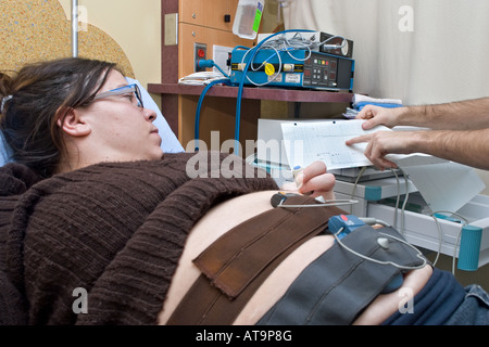 A fetal non-stress test, NST, measures a baby's heart rate Stock Photo ...