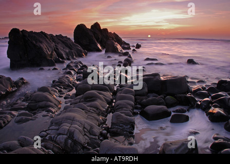 duckpool bay at dusk; north cornwall, england Stock Photo - Alamy