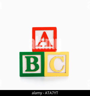 ABC alphabet blocks stacked together Stock Photo - Alamy