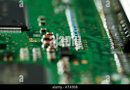 Computer Circuit Boards Close-up // Close-up of computer circuit boards ...