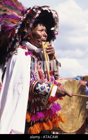 Native Quechua indian playing the panpipes in Cuzco, Peru Stock Photo ...
