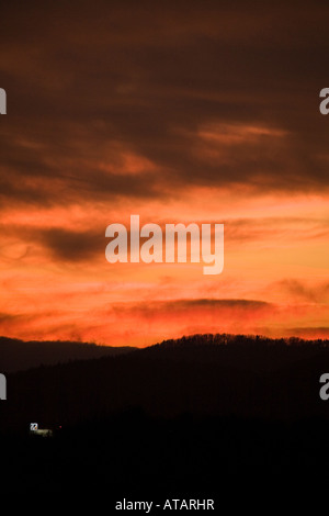Sunset over Ljubljana suburb Slovenia Stock Photo - Alamy