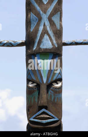 Traditional wooden Polynesian tiki from Marquesas Islands Stock Photo ...