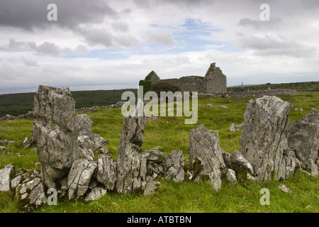 ruin of Carron church with wall, Ireland, Clarens, The Burren, Carron ...