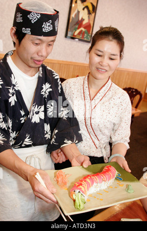 Indiana Portage,Fuji Sushi restaurant inside interior,Asian man male ...